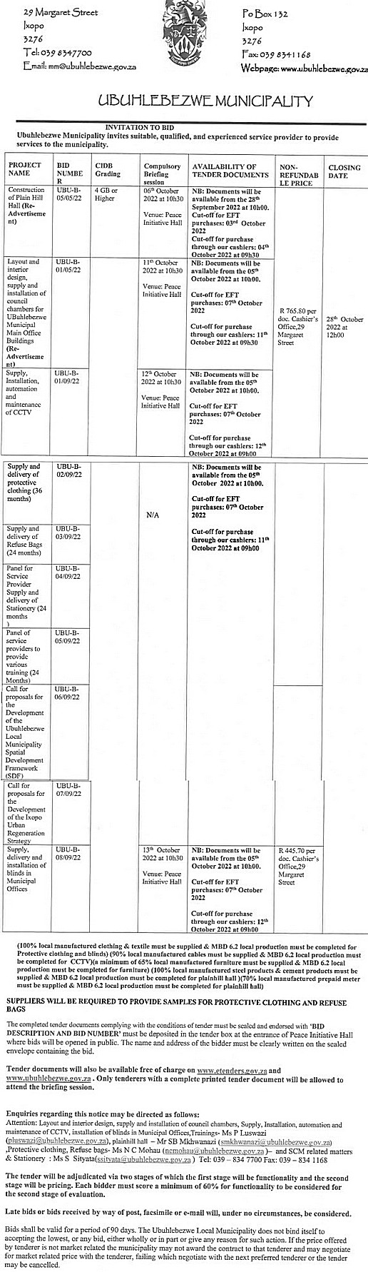 Development of spatial development framework & development of Ixopo ...