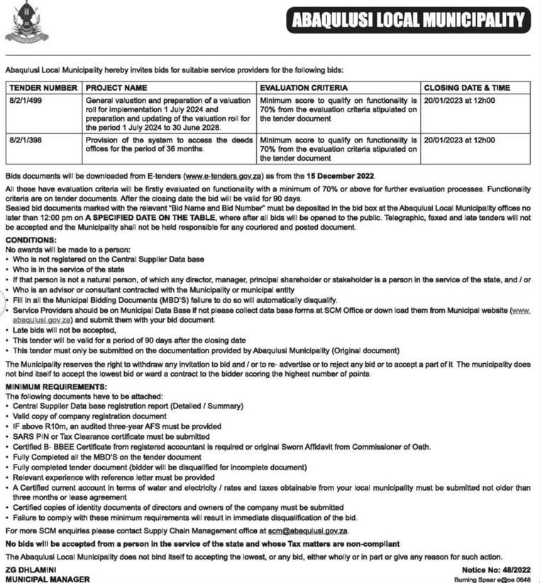 Provision of system to access deeds offices, & conduct general ...