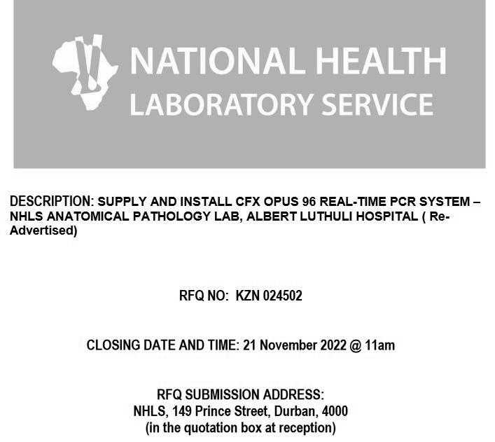 Supply & install CFX opus 96 real-time PCR system at anatomical ...