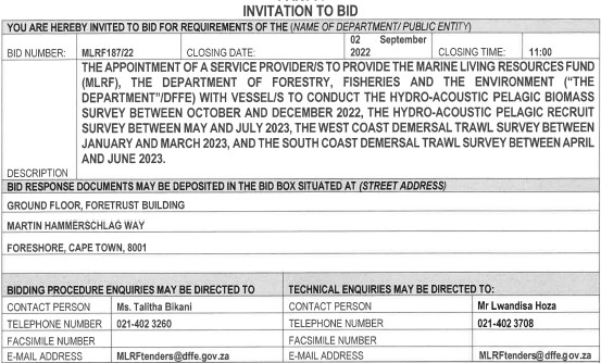 Conduct hydro-acoustic pelagic biomass survey between October ... Conduct hydro-acoustic pelagic biomass survey between October ...