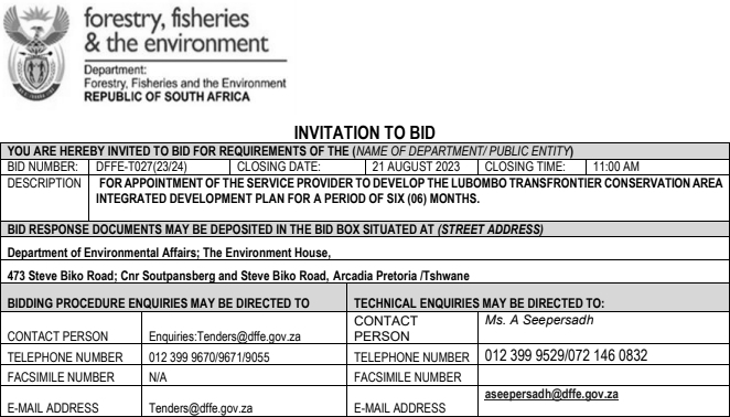 Develop Lubombo Transfrontier conservation area integrated development ...