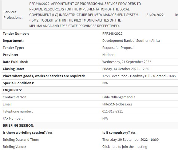 Implementation of local government infrastructure delivery management ...
